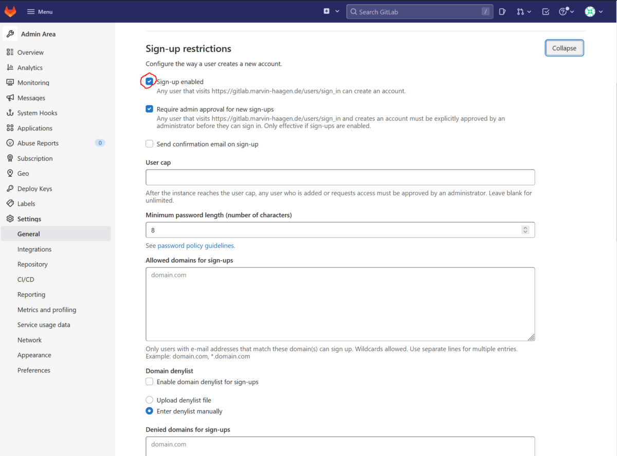 How to setup a self-hosted dockerized Gitlab – Marvin Haagens Tech Blog